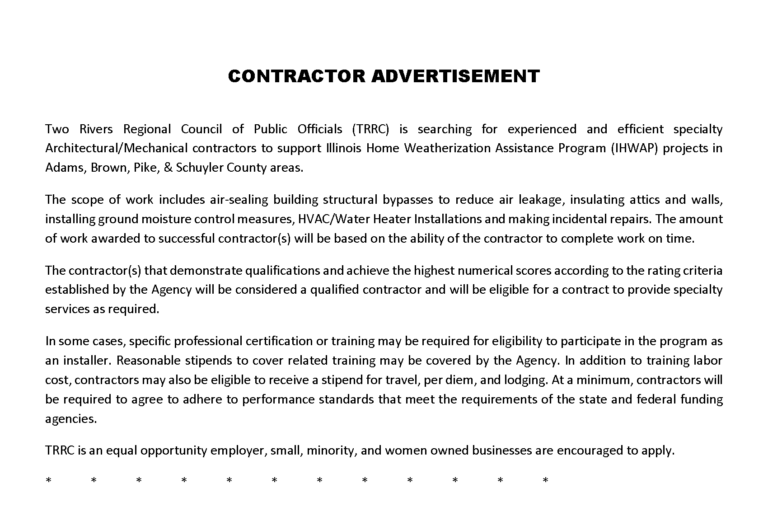 Weatherization | Two Rivers Regional Council | Quincy IL